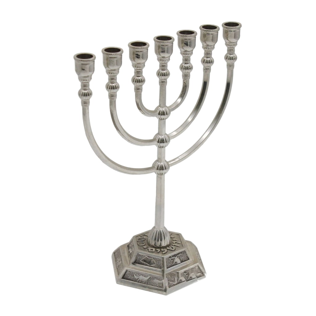 CIYISON Candle Holder Traditional Jewish Menorah 7 Branch Candle Stick ...