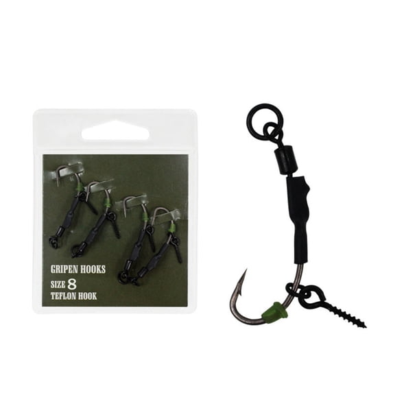 CIYISON Carp Fishing Rig Wide Gape Hook with Leader and Antitangle ...