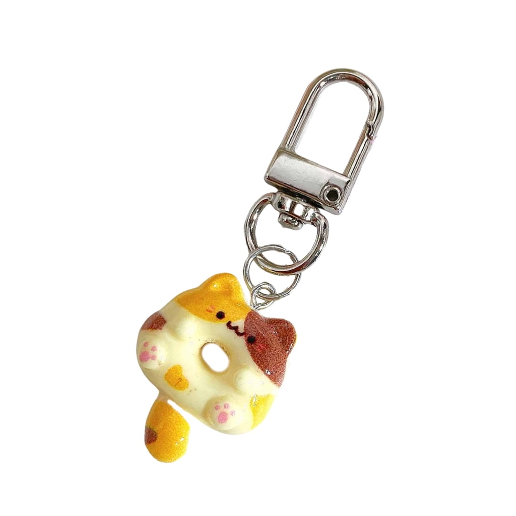 CIYISON Cat Shaped Pendant Keyring Cartoon Doughnuts Animal Keychain ...