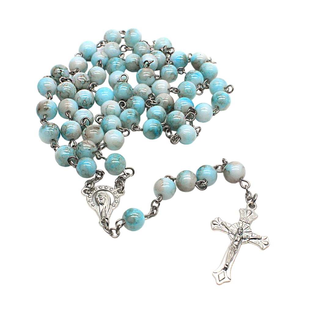CIYISON Catholic Markings Beads Rosary Necklace Crosses Religious Chain ...