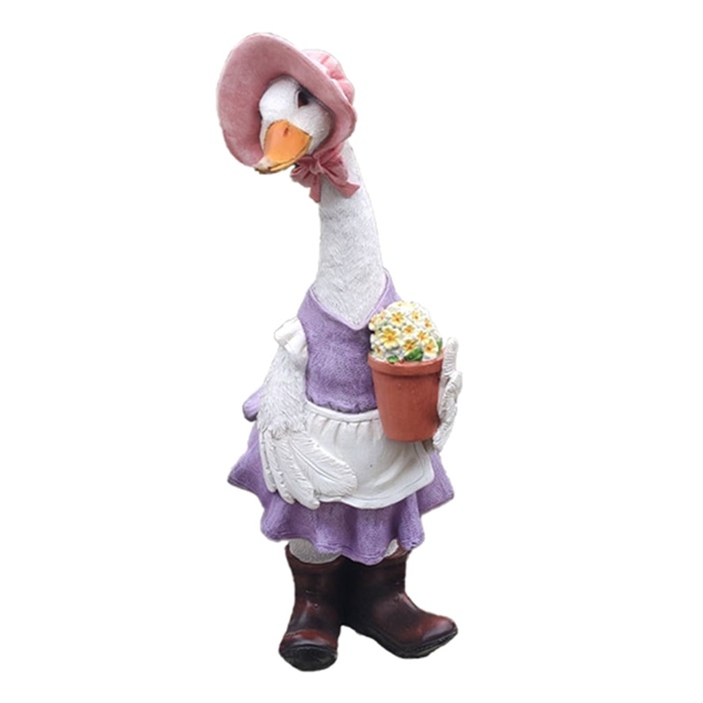 CIYISON Ceramic Duck Garden Decoration Daze Duck Resin Statue Garden ...