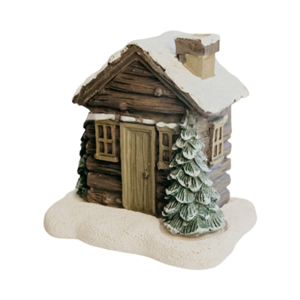CIYISON Ceramic Log Cabin Chimney Holder for Christmas Home and Office ...