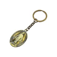 3" Miraculous Medal Keychain | 1 Inch Long Medal | Blue Colored Enamel ...