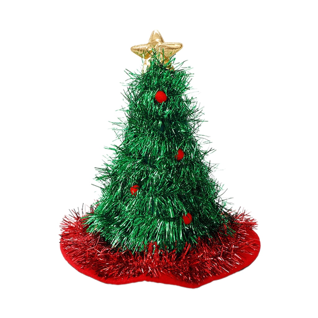 CIYISON Christmas Tree Hat Glittering Christmas Hats Dense Non-woven ...