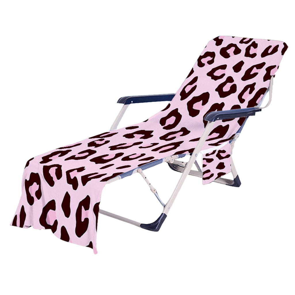 CIYISON Colorful Leopard Beach for Sun Lounge Chair Cover Side Pockets ...