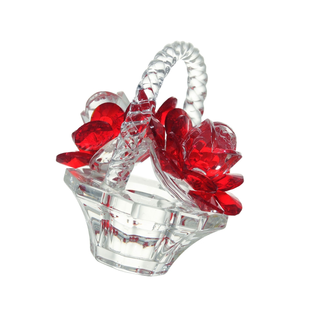 CIYISON Crystals Flower Basket Decoration Showpiece for Sophisticated ...