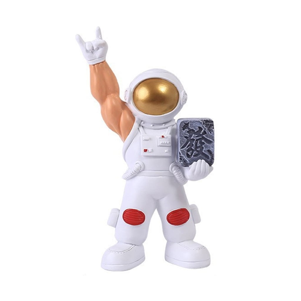 CIYISON Cute Muscle Arm Astronaut Figurine Ornament for Home and Office ...