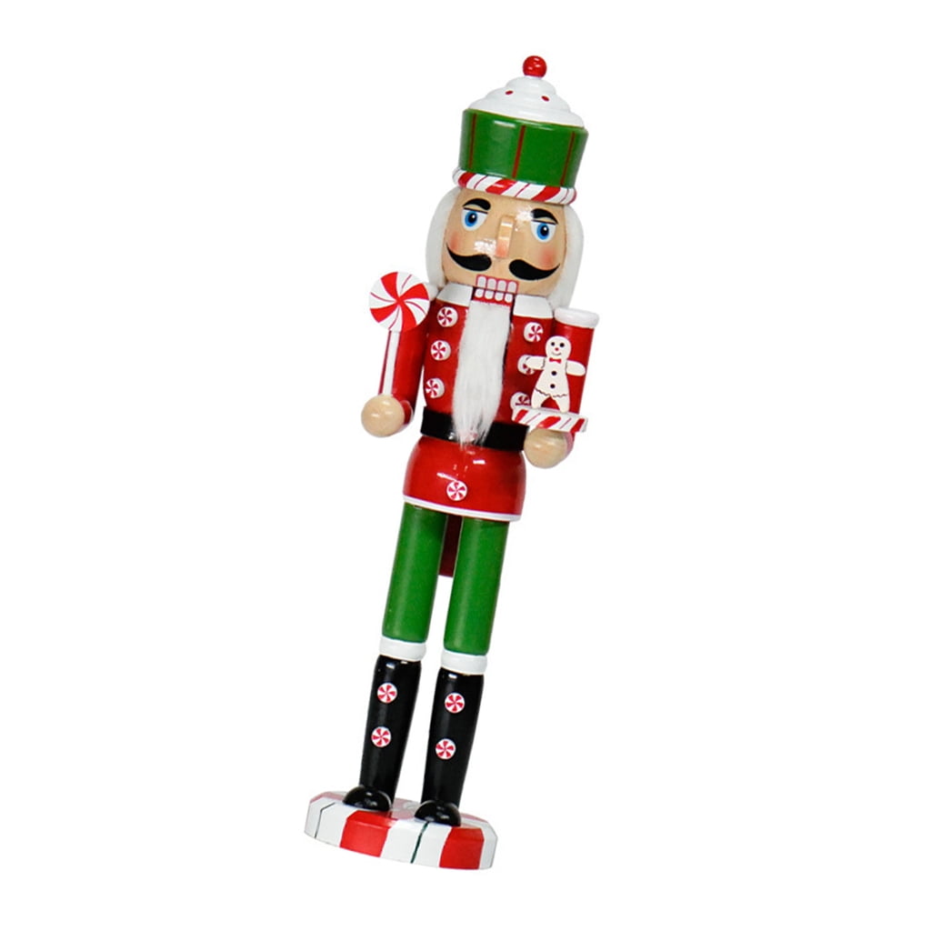 CIYISON Decorative Wood Nutcrackers Santa with Decorative Swirls Candy ...