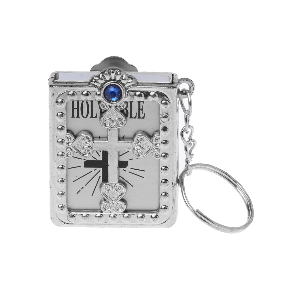 CIYISON Delicate Mini English Holy Bible Keychain for Cross for Key ...