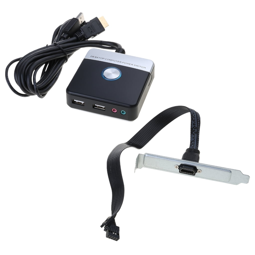 CIYISON Desktop Power Switcher Button with USB Port LED Light Bottom ...