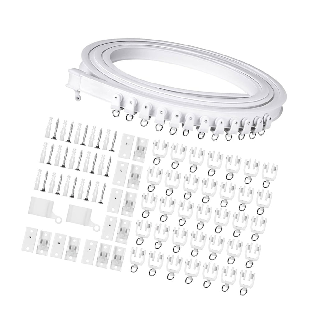 CIYISON Easy Installation 5 Meter Curtain Rails with Noiseless Rollers ...