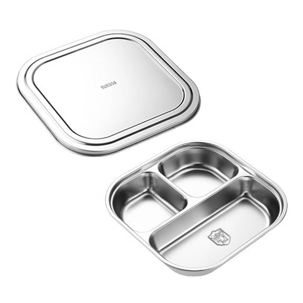 CIYISON Effective Serving Trays with Dividers Stainless Steel Mess ...