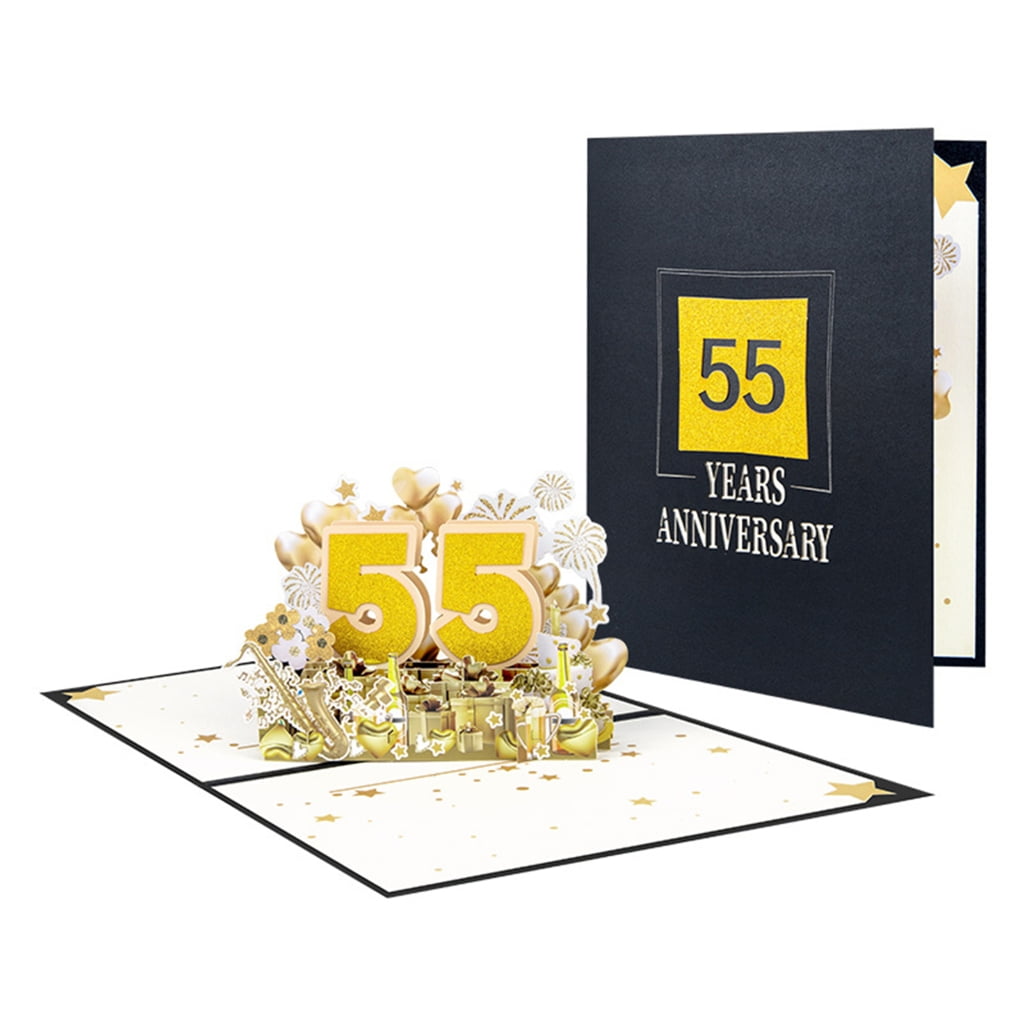 CIYISON Elegant 3D Popup Anniversary Card Beautiful Popup Number ...