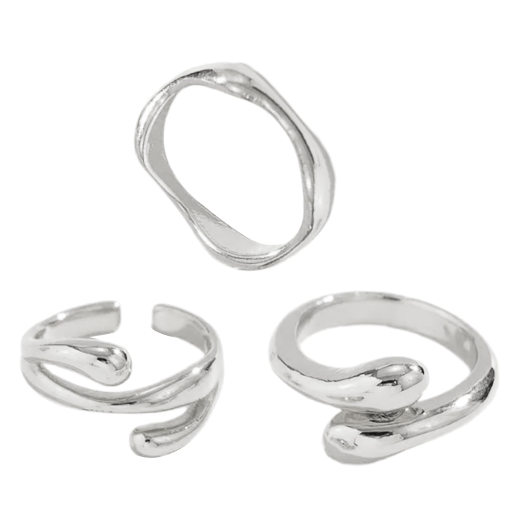 CIYISON Eye Catching Gold/Silver Tone Rings Set Unique Bendable Rings ...