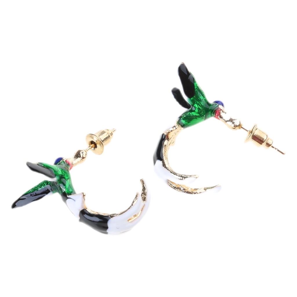 CIYISON Eye Catching Hummingbird Shaped Earrings, Enamel Crafted ...