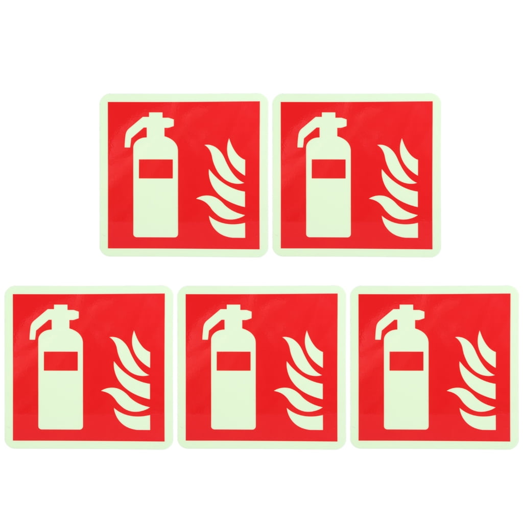 CIYISON Fire Extinguishers Sign 5Pcs Fire Extinguishers Sticker Glow in ...