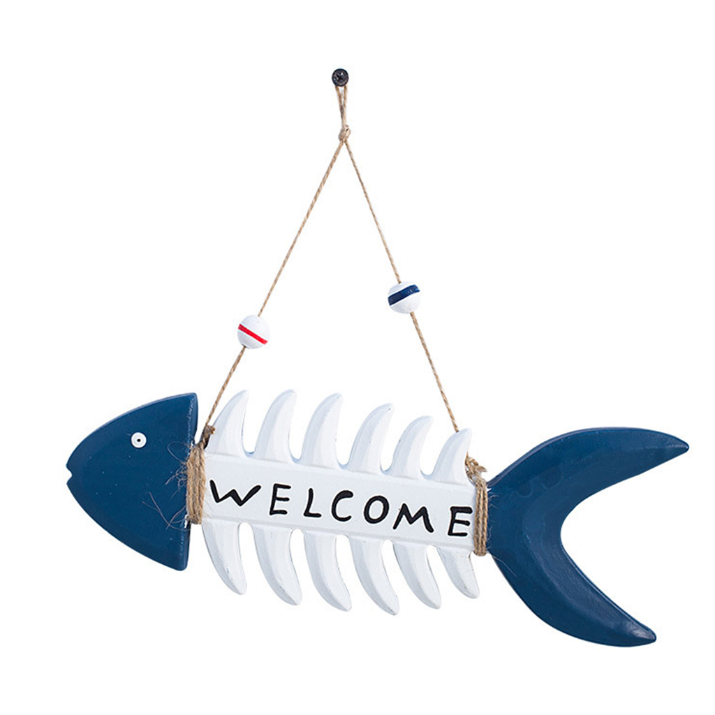 CIYISON Fish Bone Welcome Signs Ornament Outdoor Hanging Balcony Garden ...