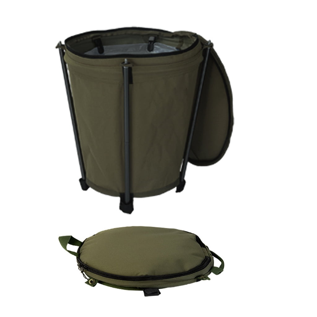CIYISON Folding Camping Trash Can Garden Garbage Bag with Lid Reusable ...