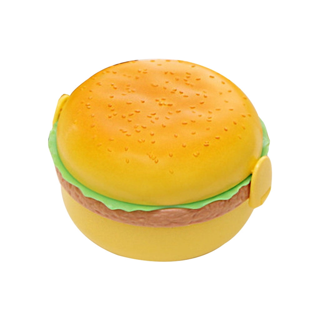 CIYISON Hamburger Shape Lunch Box Double Layer Cute Burger Bento Box ...