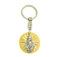 3" Miraculous Medal Keychain | 1 Inch Long Medal | Blue Colored Enamel ...
