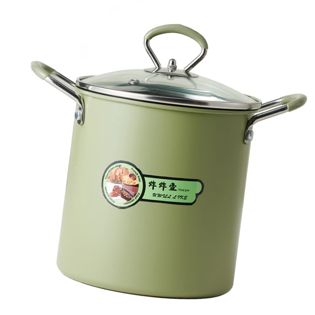 CIYISON Japanese Tempura Frying Pans with Oil Strainer Practical Small Deep Cooking Pots ...