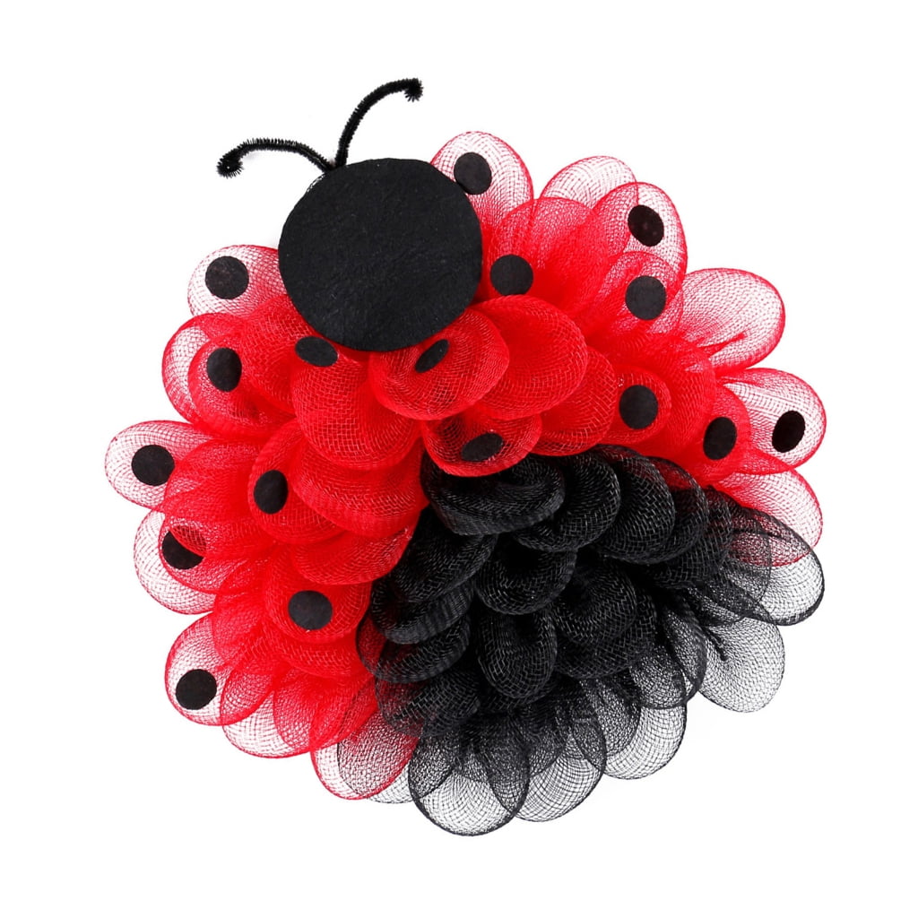 CIYISON Ladybugs Wreath Door Hangings Mesh Garlands Farmhouses Spring ...