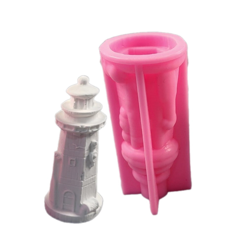 CIYISON Lighthouse Statue Silicone Molds Plaster Silicone Molds Fondant ...