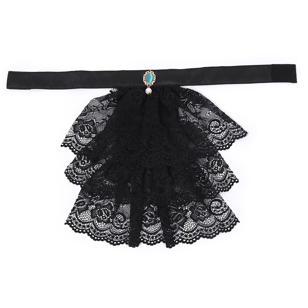 CIYISON Medieval Ruffle Lace False Collar Jabot Victorian Medieval ...