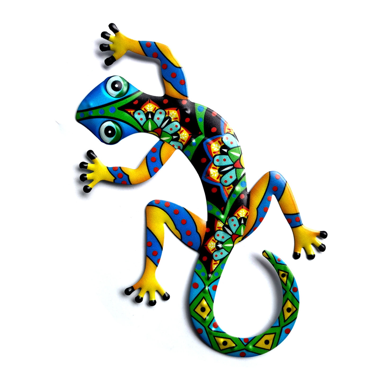 CIYISON Novelty 3D Metal-Gecko Wall Decor Colorful Lizard Garden Art ...