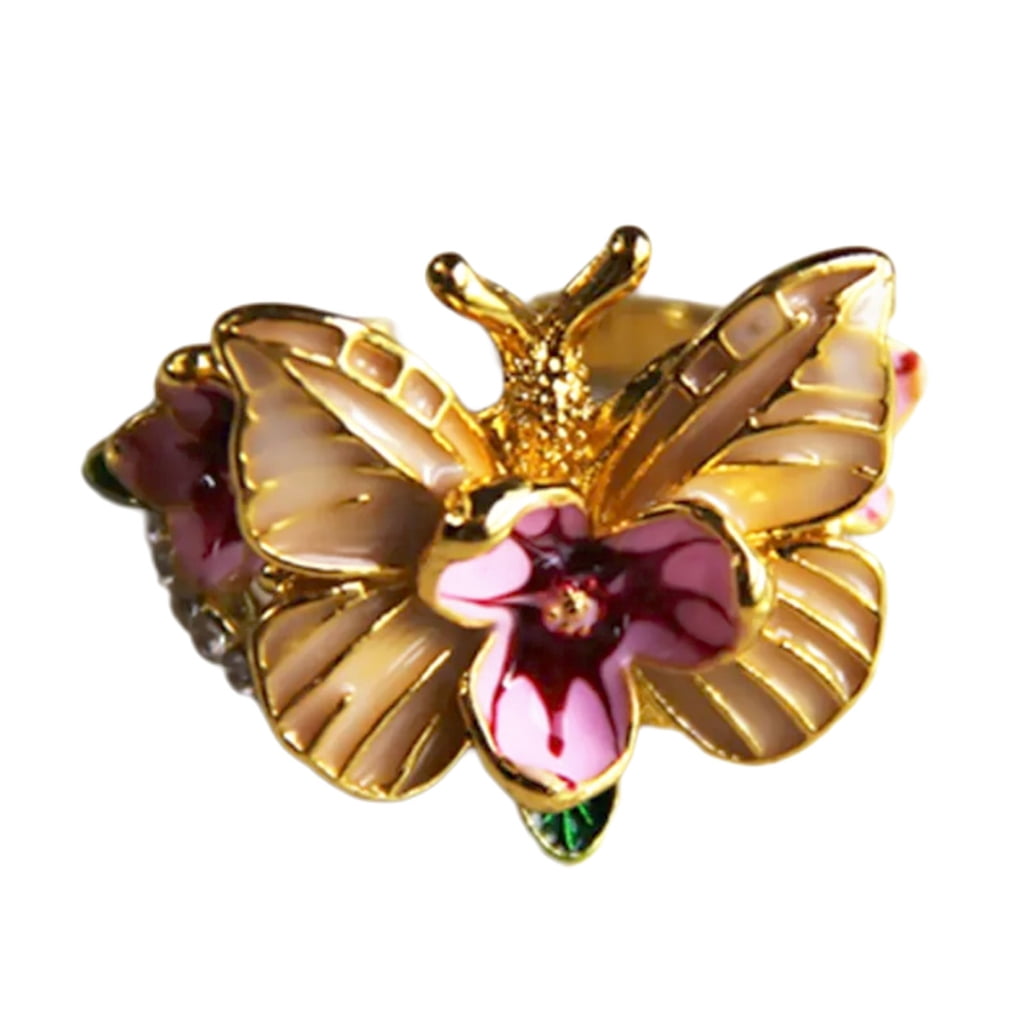 CIYISON Opening Finger Rings Butterfly Adjustable Rings Flower Open ...