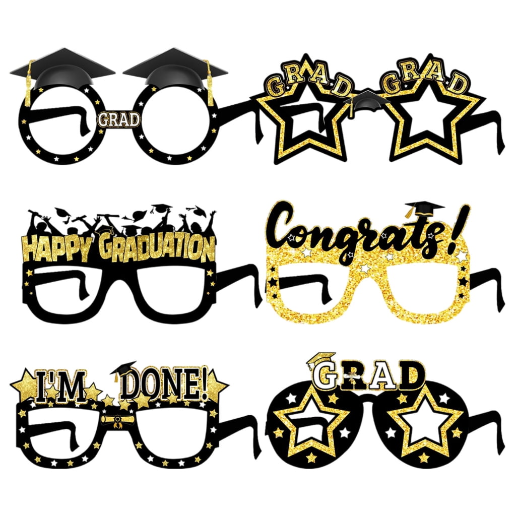 CIYISON Pack Of 6 Graduation Party Glasses 2025 Photo Property Charm ...