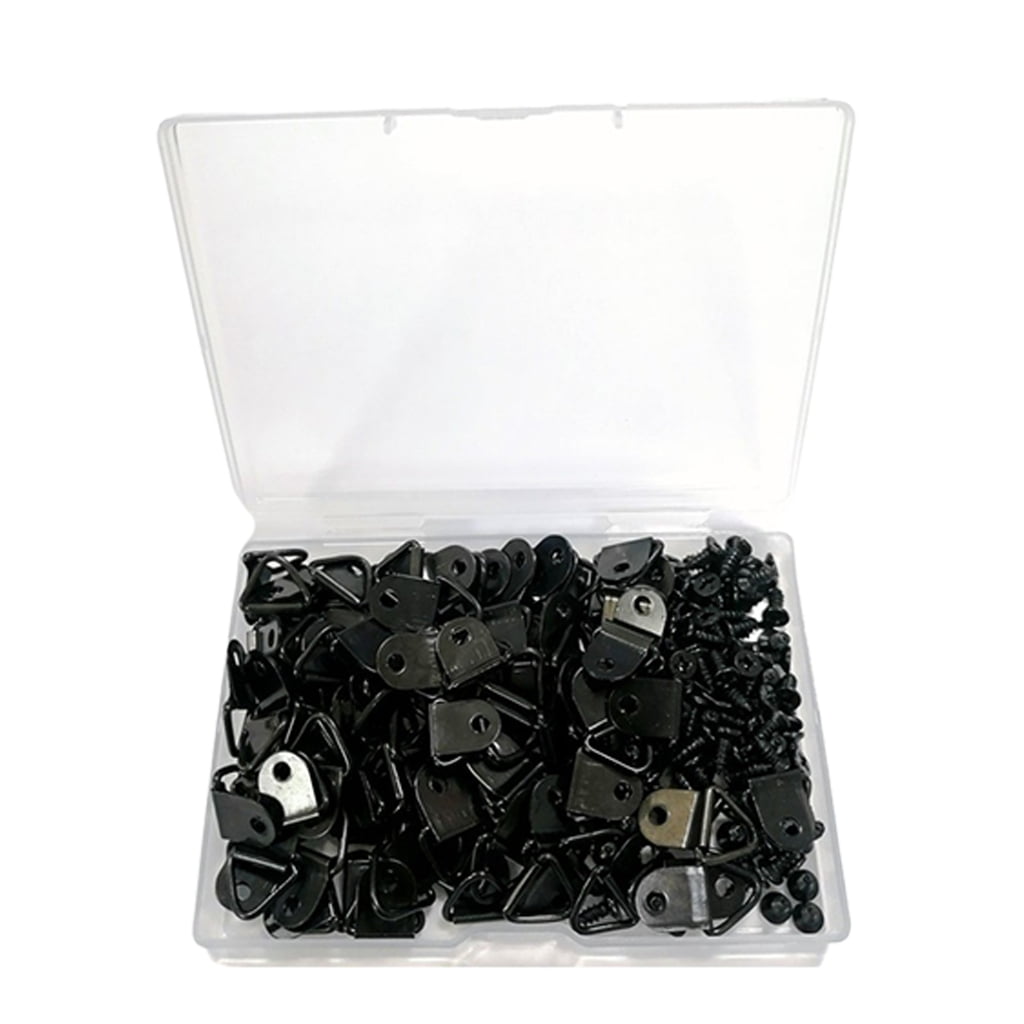 CIYISON Pack of 100 Single Hole Hangers Metal Triangles D Rings with ...