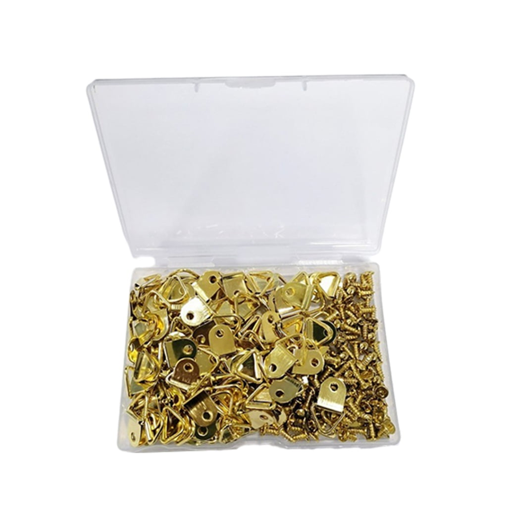 CIYISON Pack of 100 Single Hole Hangers Metal Triangles D Rings with ...