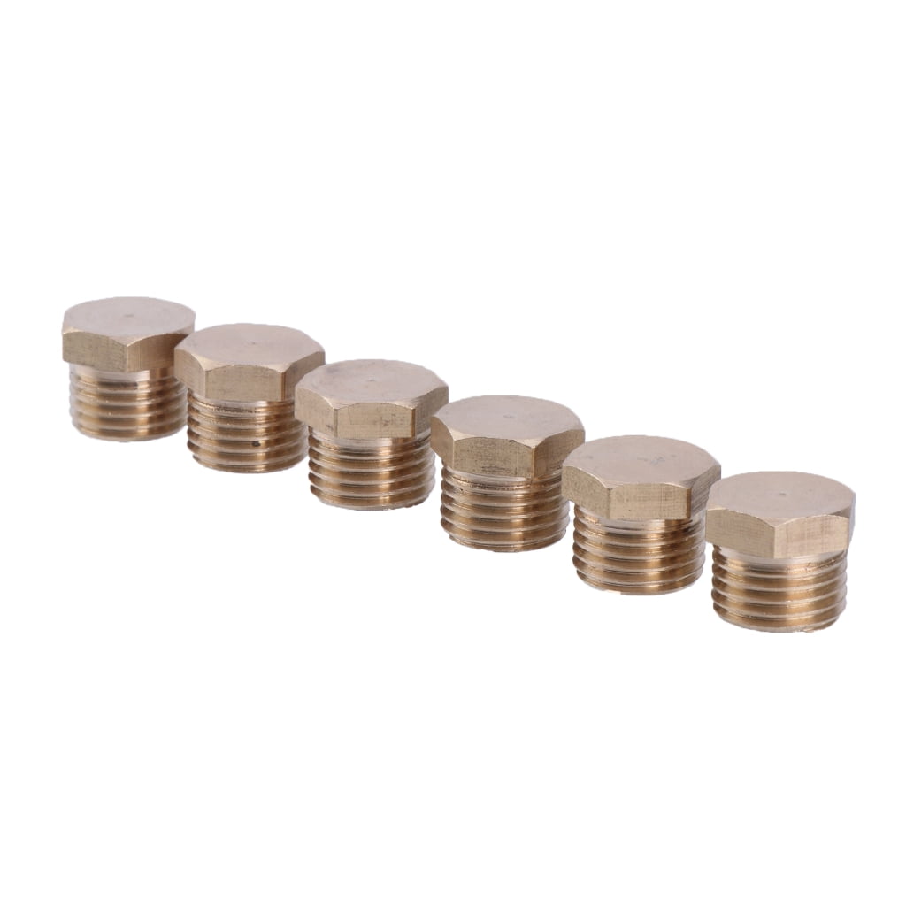 CIYISON Pack of 6 Pipe Plugs with Hexagons Brass Blanking Plugs End ...
