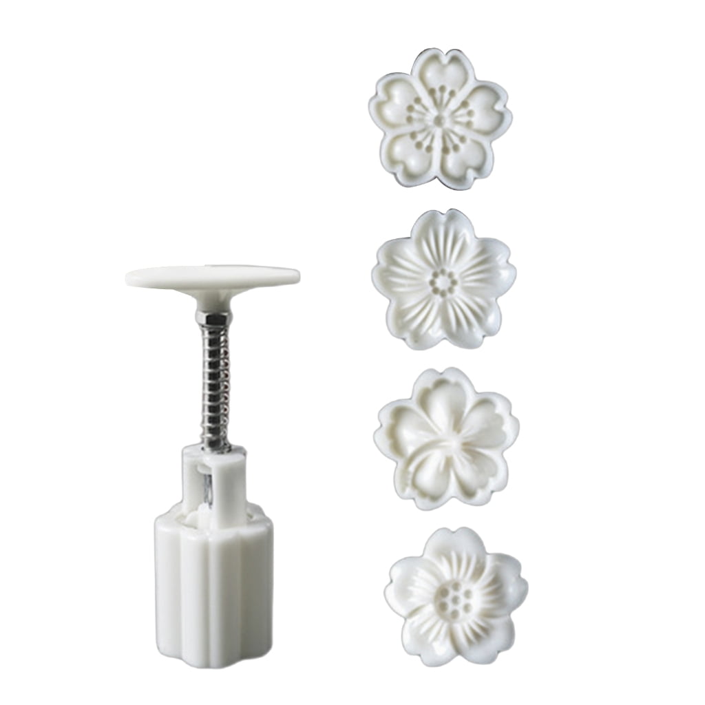 CIYISON Plastic Mooncake Moulds Cute Hibiscus Shaped DIY Mooncake ...
