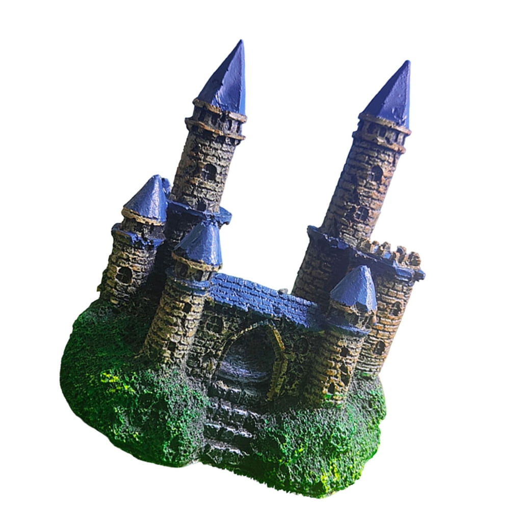 CIYISON Resin Fortress Aquarium Castles Figurine Crafts Habitat ...