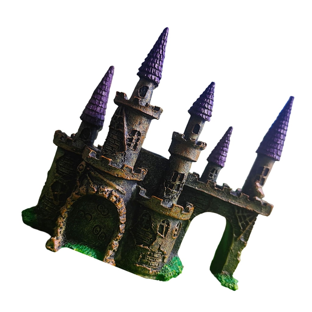 CIYISON Resin Fortress Aquarium Castles Figurine Crafts Habitat ...