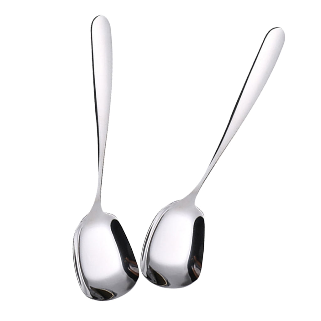 CIYISON Set of 2 Stable Quality Square Head Stainless Steel Spoons ...