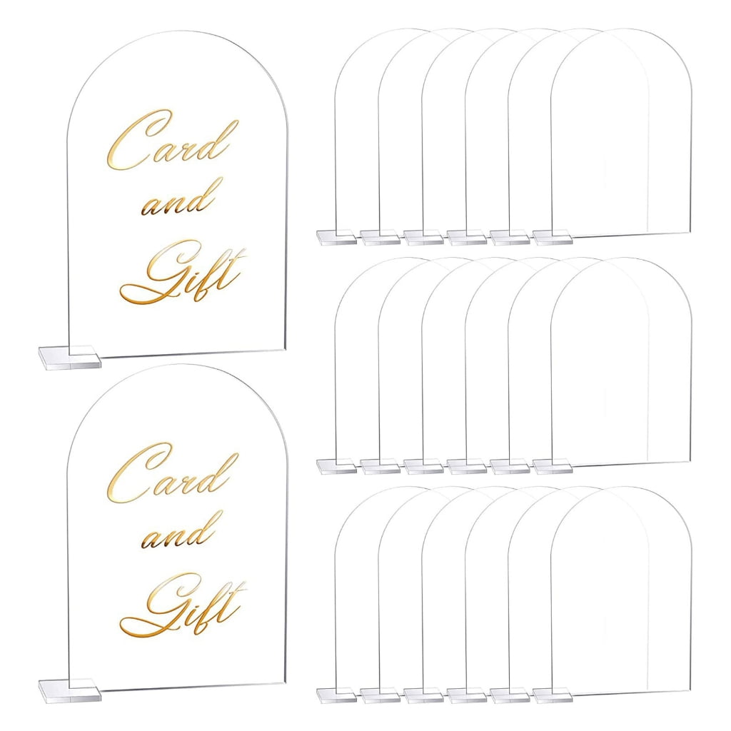 CIYISON Set of 20 Stylish Acrylic Blank Signs Clear Blank Tabletop ...