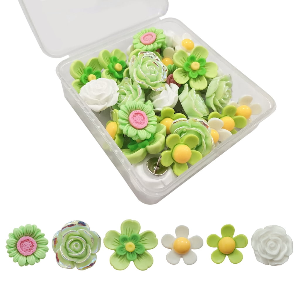 CIYISON Set of 30 Attractive Flower Push Pins Multifunction Thumb Tacks ...