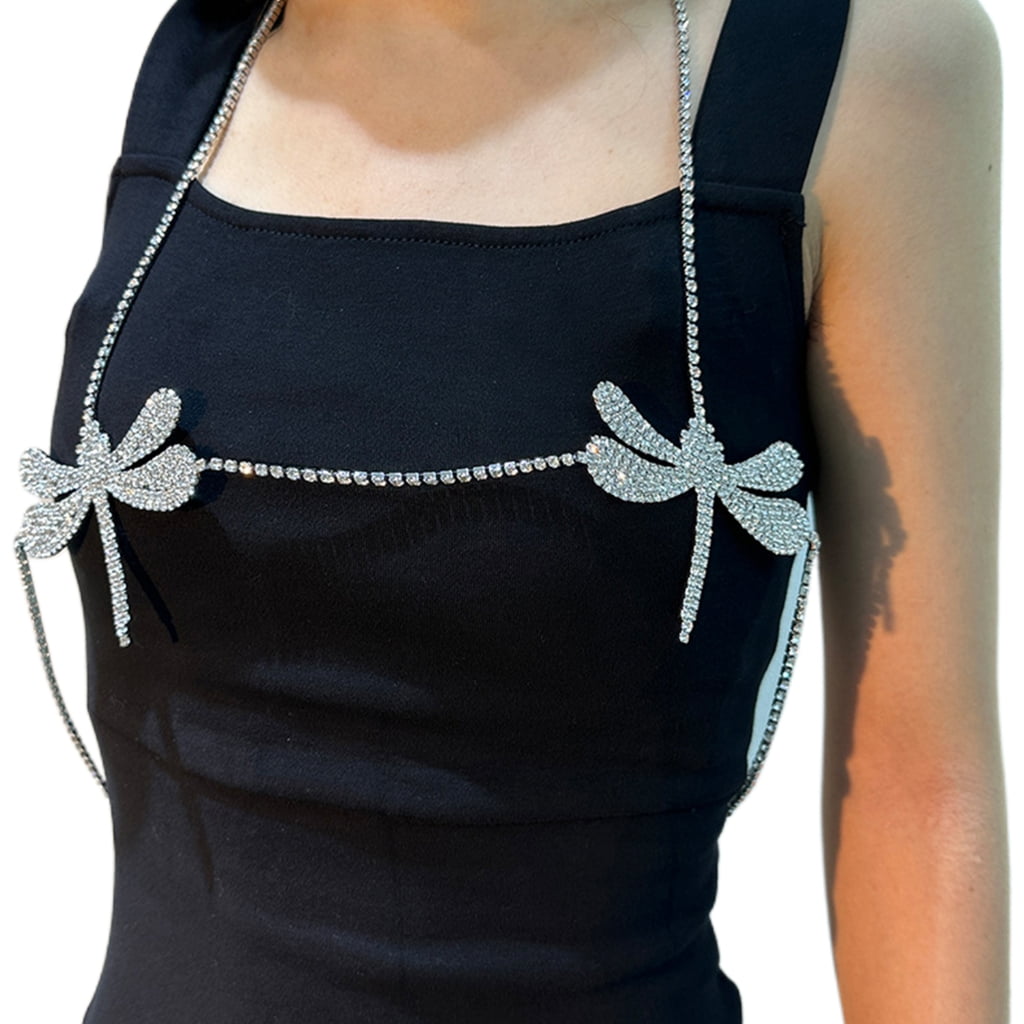 CIYISON Sexy Rhinestone Body Chain Bra Harness Lingerie for Women ...