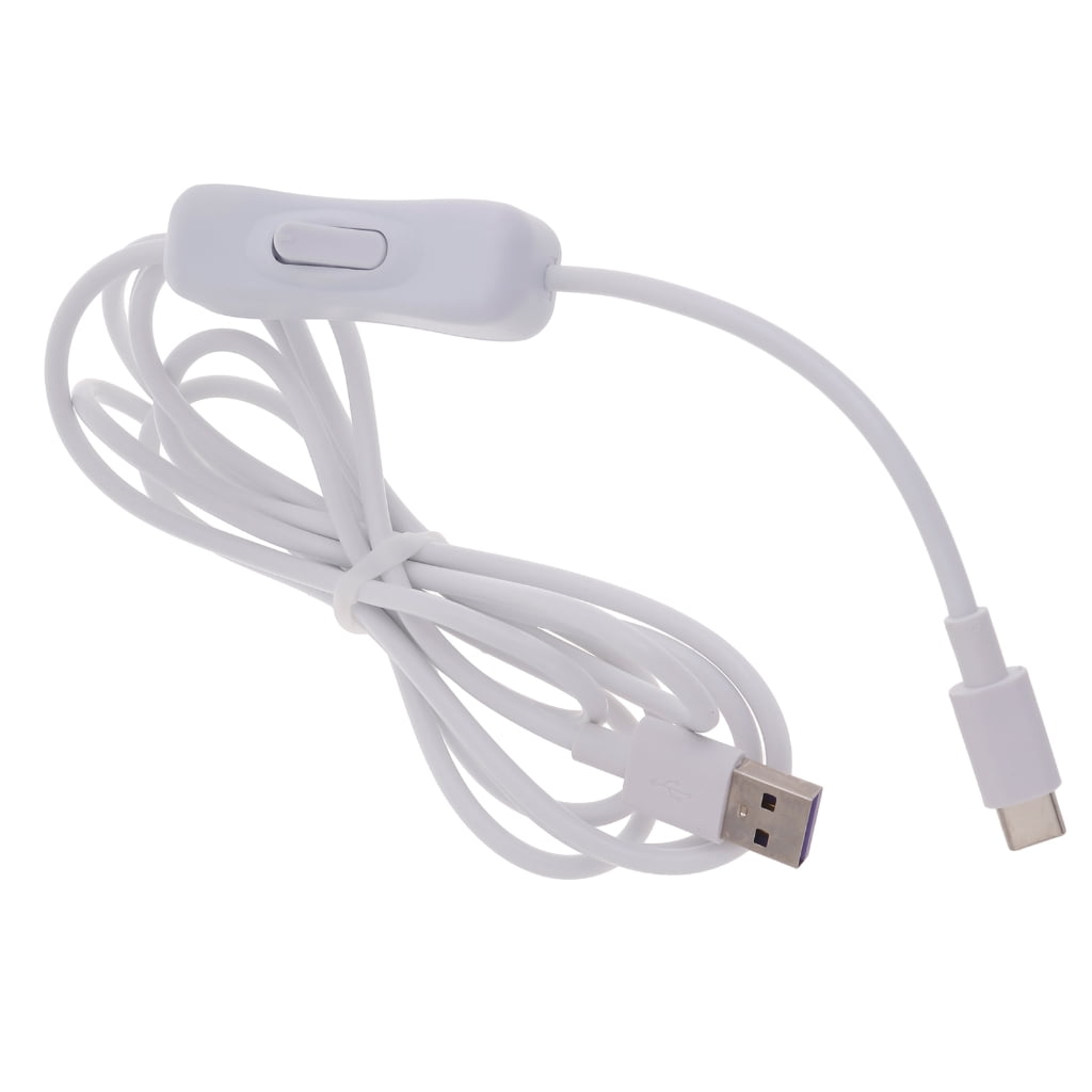 CIYISON Short White USB-C Cable with Switch - Supports Fast- Charging ...