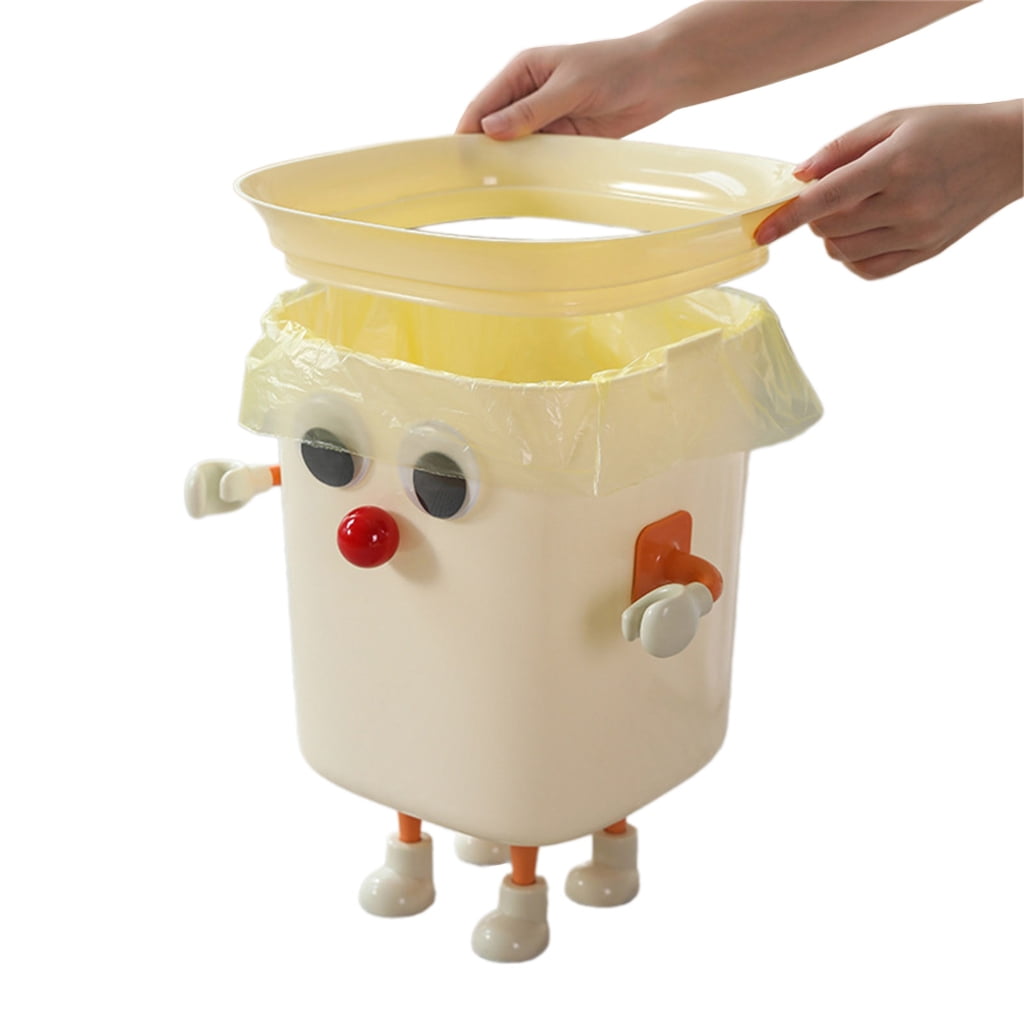 CIYISON Trash Can Funny Big Eyes Garbage Bin with Feet Home Office ...