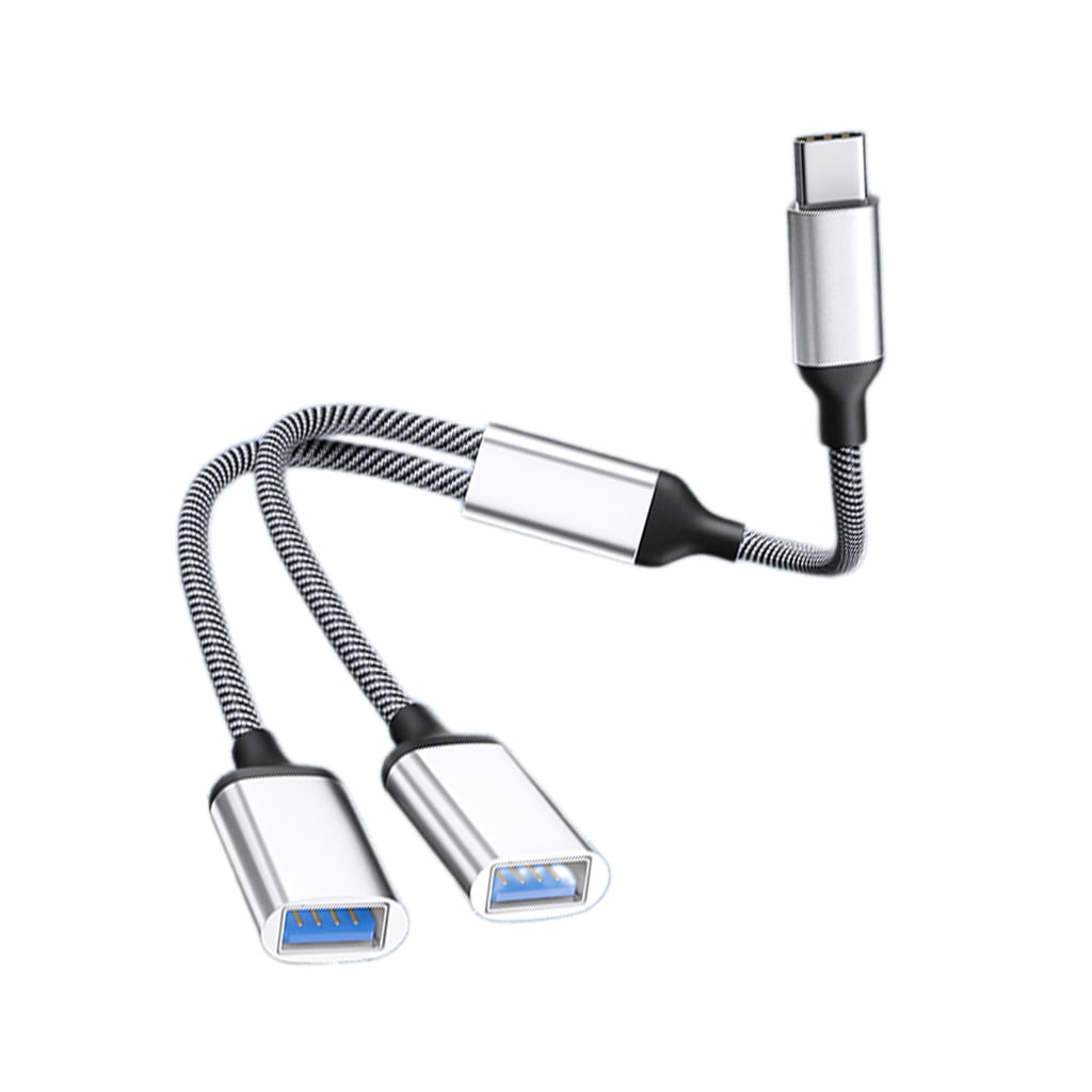 CIYISON Type C Male to 2 USB Female Cable Adapter USB OTG Splitter Cord ...