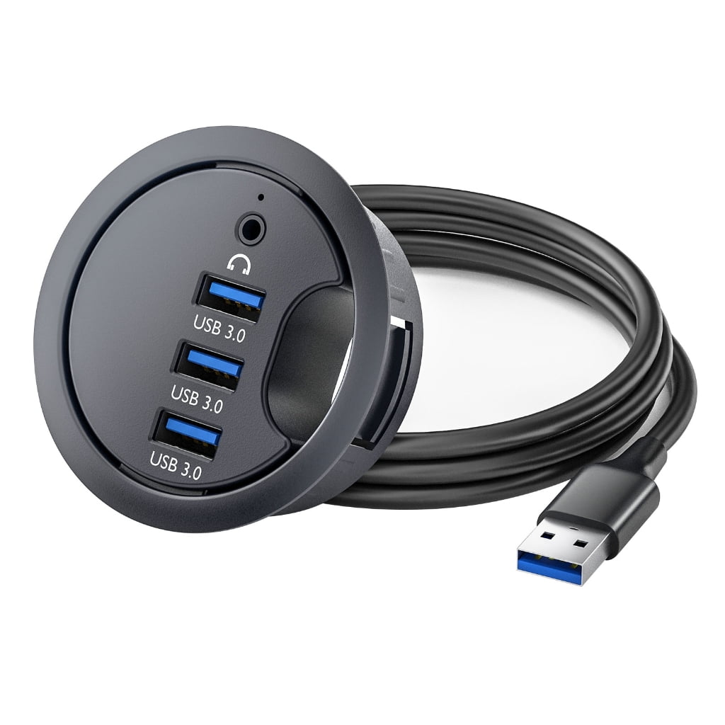 CIYISON USB 3.0 Hub Desk Grommet Dock Station Card Reader Dock Station ...