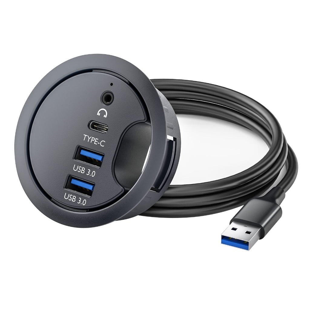 CIYISON USB 3.0 Hub Desk Grommet Dock Station Card Reader Dock Station ...