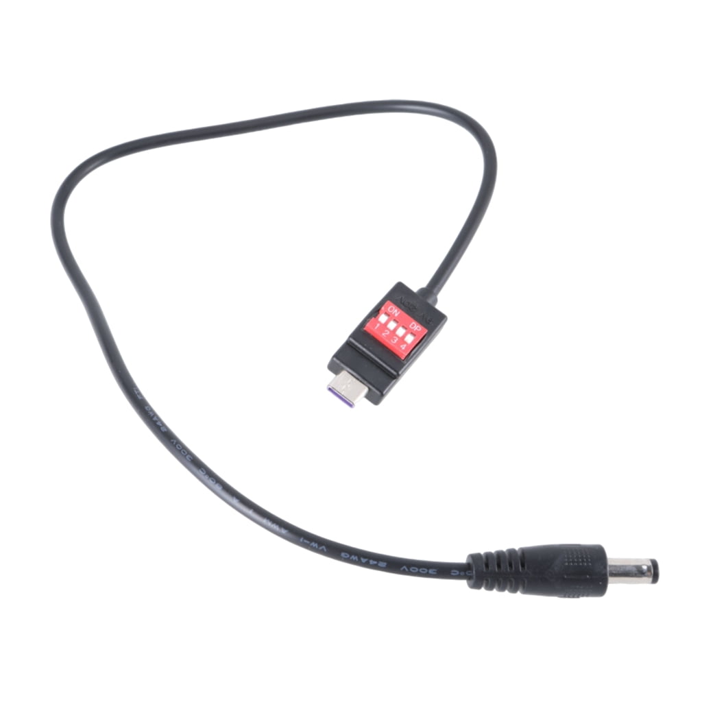 CIYISON USB C Male to 5V 9V 12V 15V 20V 5.5x2.1mm Socket Cable Inverter ...