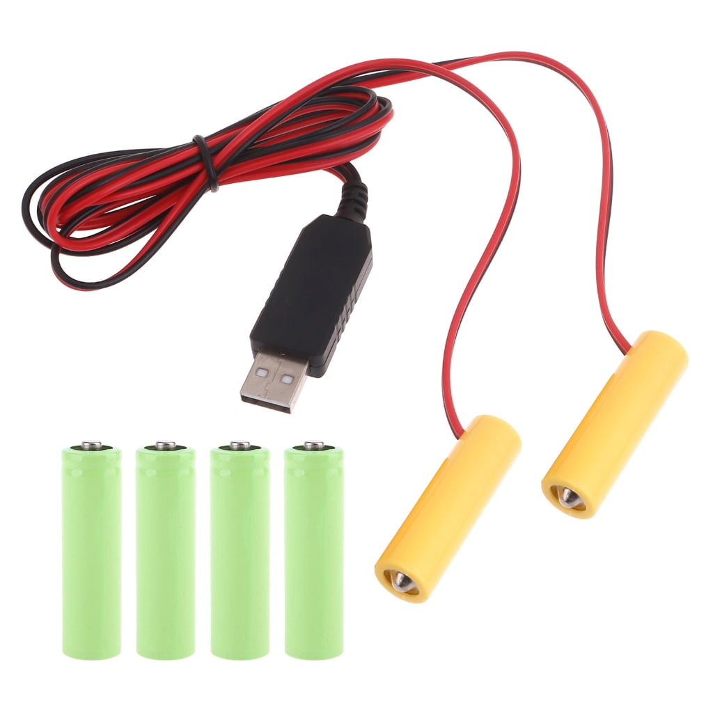 CIYISON USB One to Two 2xAA Battery Elimination Cable 4.5V Continuous ...