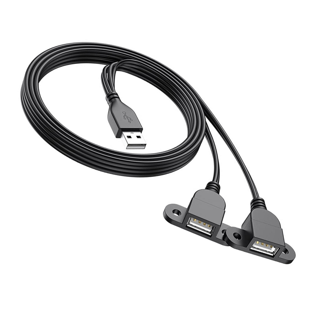 CIYISON USB Y Splitter Cable USB Male to 2 Female Extension Cord Screw ...