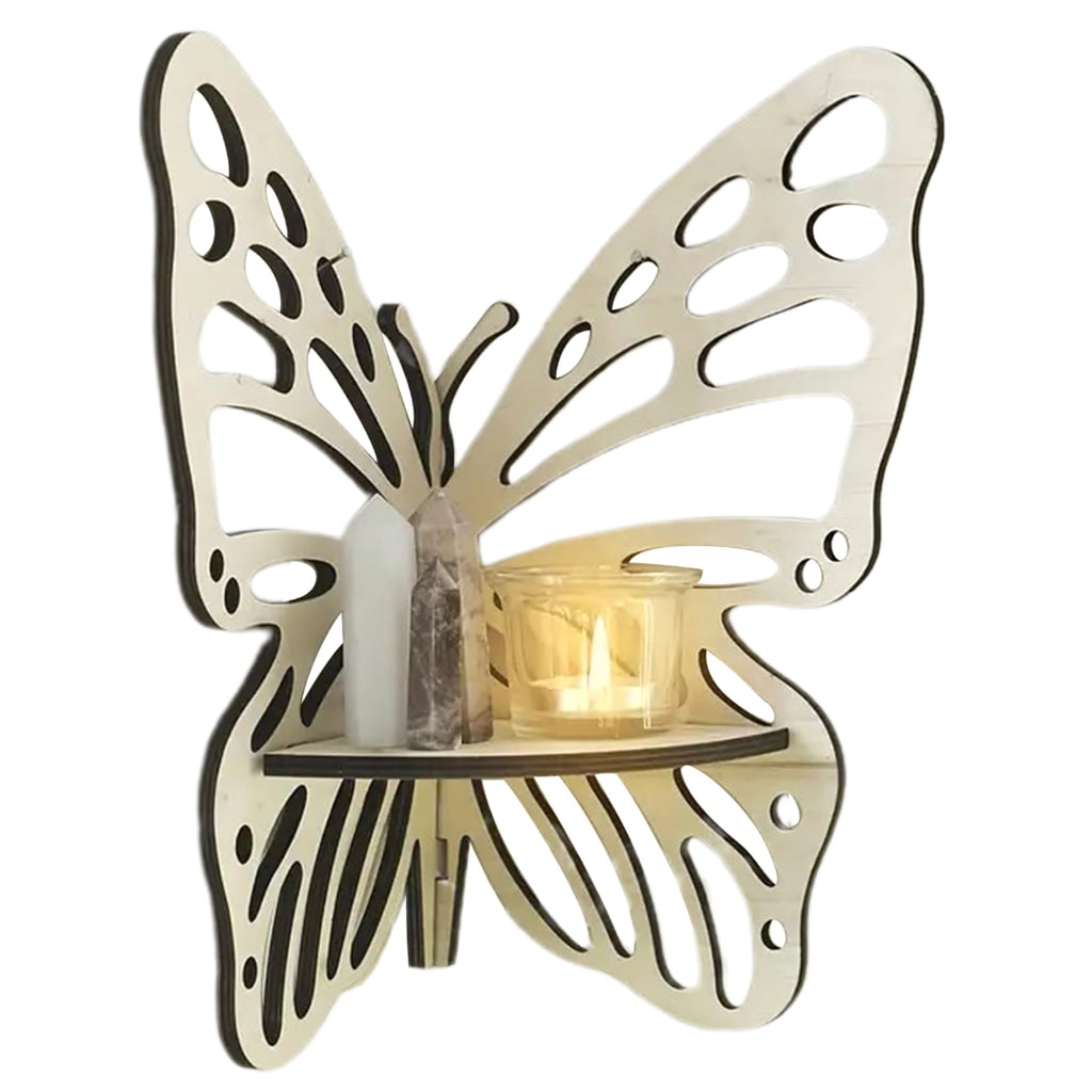 CIYISON Unique Floating Corner Shelf Eye Catching Butterfly Wall Shelf ...